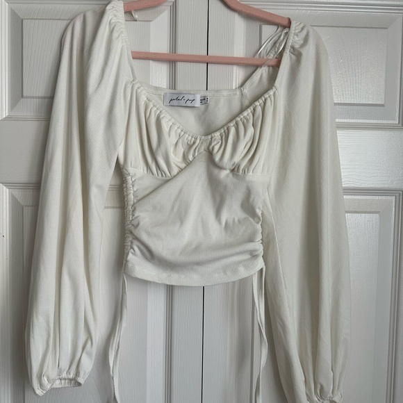 Petal & Pup | Tops | Petal And Pup Besima White Long Sleeve Crop Top 4 ...